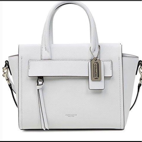 Coach | Bags | Coach Satchel White Mini Riley With Dust Bag | Poshmark